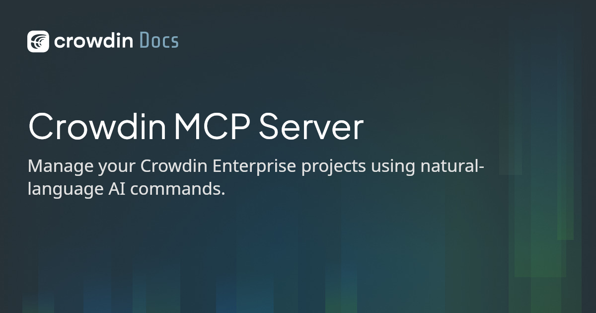 Crowdin MCP Server | Crowdin Docs