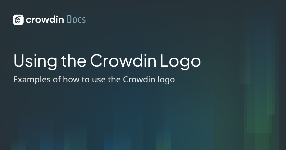 Using the Crowdin Logo | Crowdin Docs